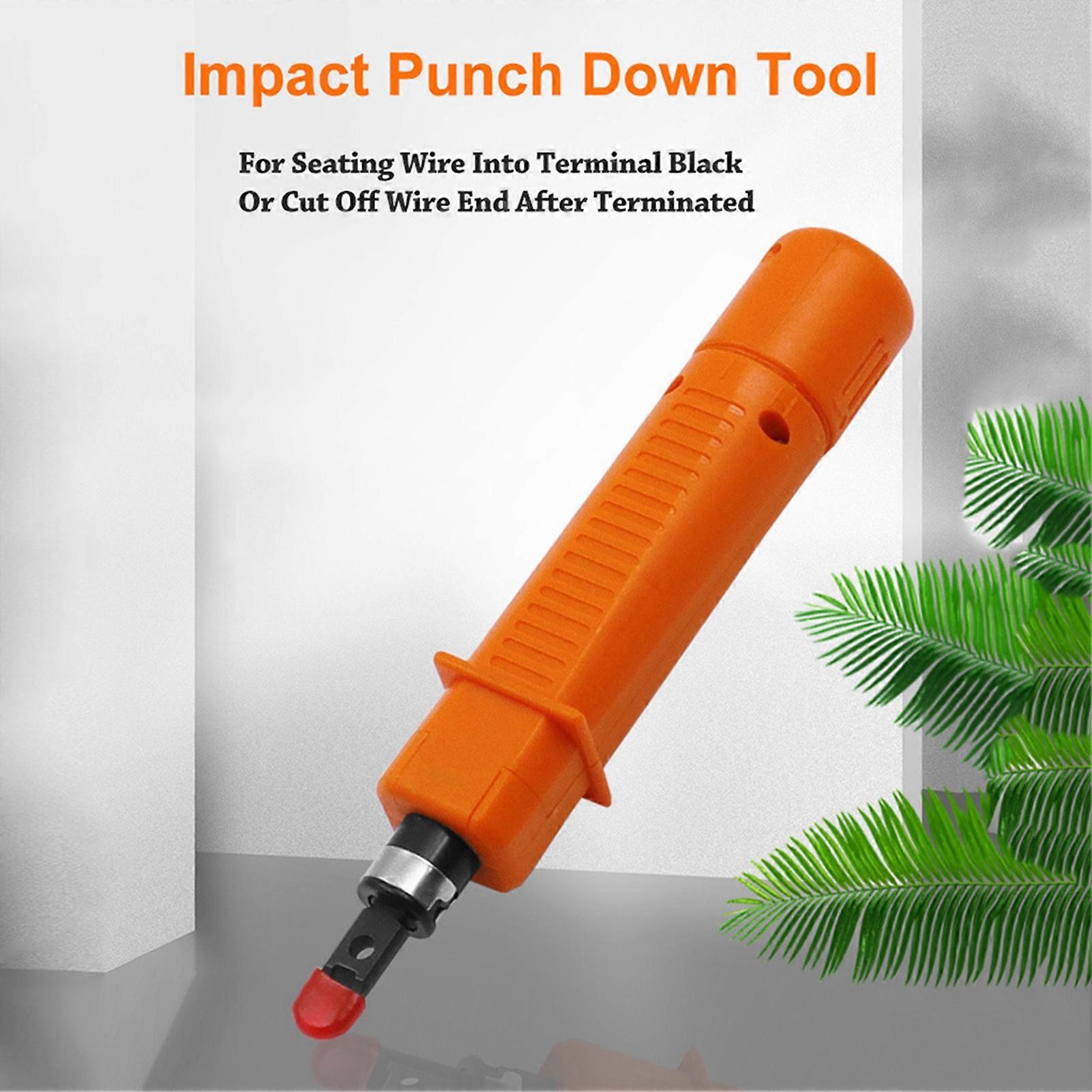 Impact Punch Down Tool Double Head Multi-fuction Cable Crimper Insert ...