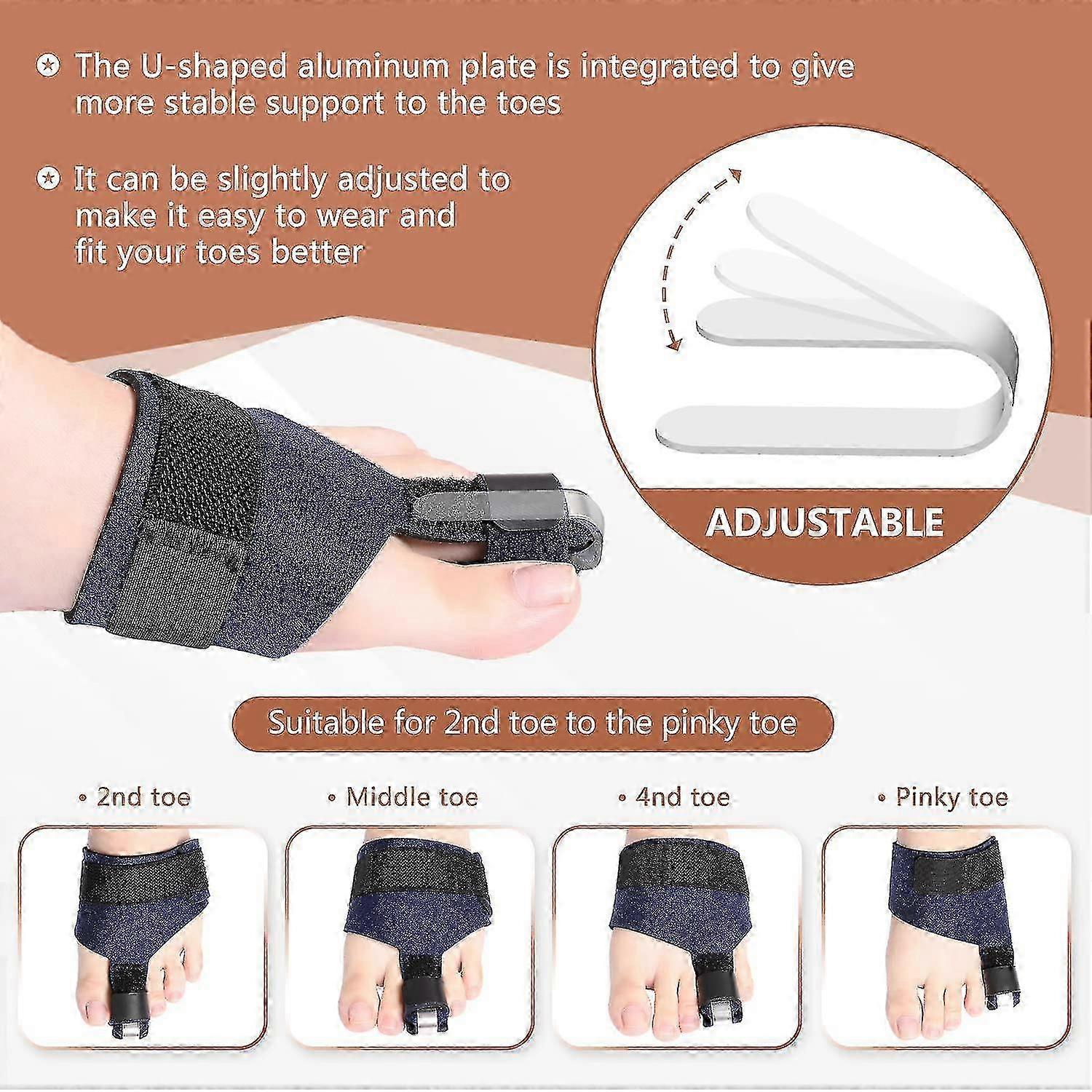 Toe Splint, Toe Straightener Hammer Toe Corrector, Toe Brace Support ...