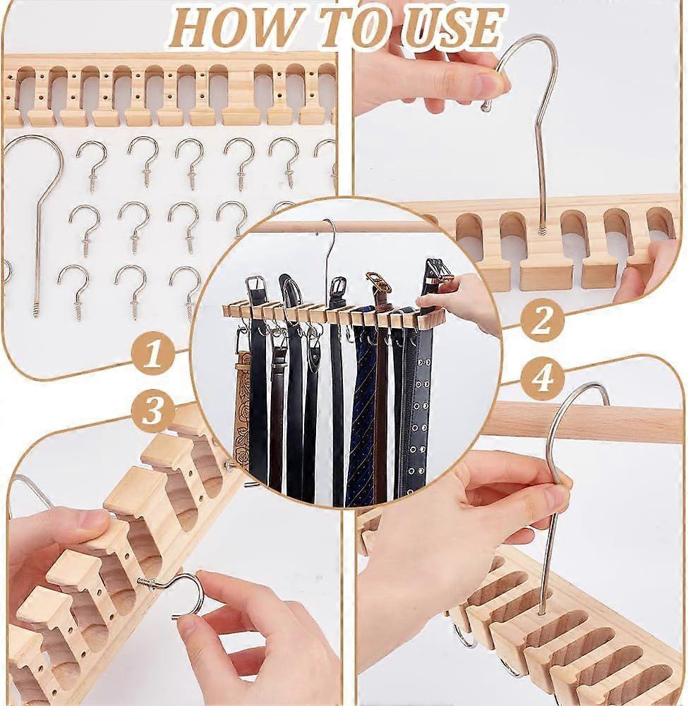 Wood Belt Storage Rack Belt Hanger for Closet Men Belt Tie Sock Storage ...
