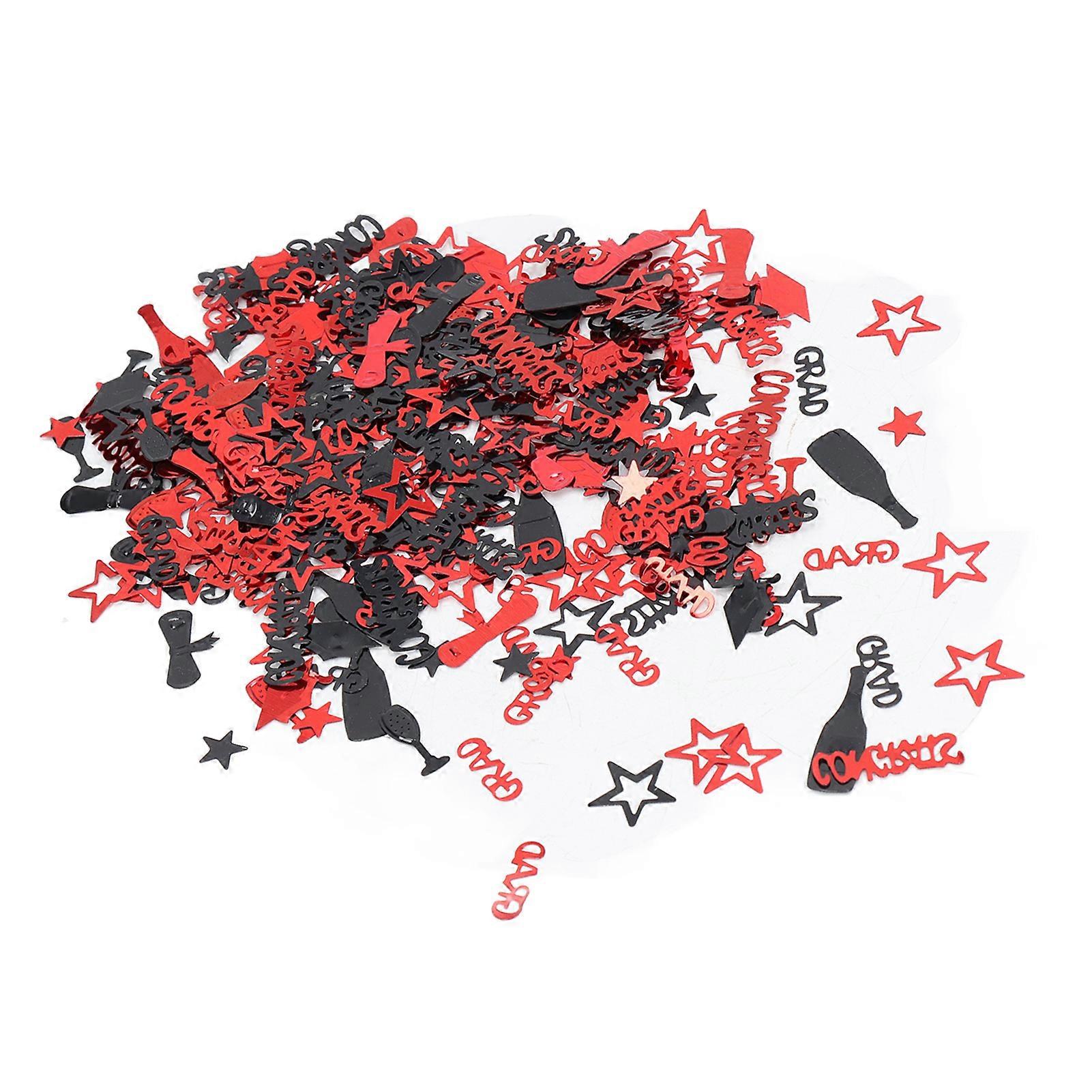 Graduation Confetti Black Red High Gloss Shiny 100g Graduation Party ...