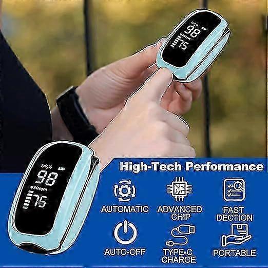Pulse Oximeter Finger Monitor, Rechargeable Blood Oxygen Saturation ...