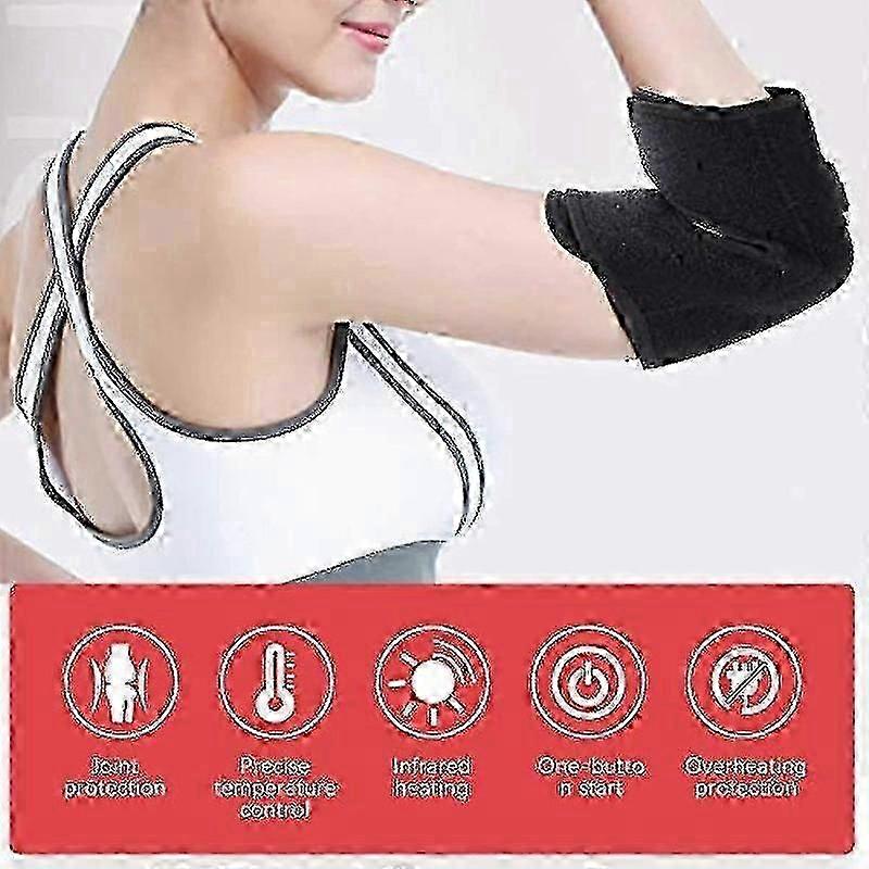 Heated Elbow Brace Heat Therapy Pain Relief Adjustable Heating Elbow ...