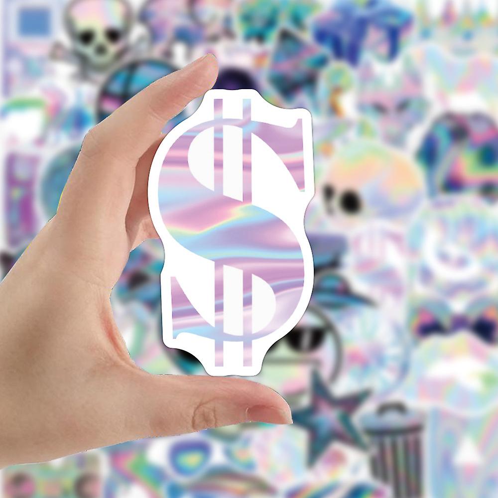 10/30/50pcs Mixed Vsco Holographic Laser Cartoon Stickers Laptop Guitar ...