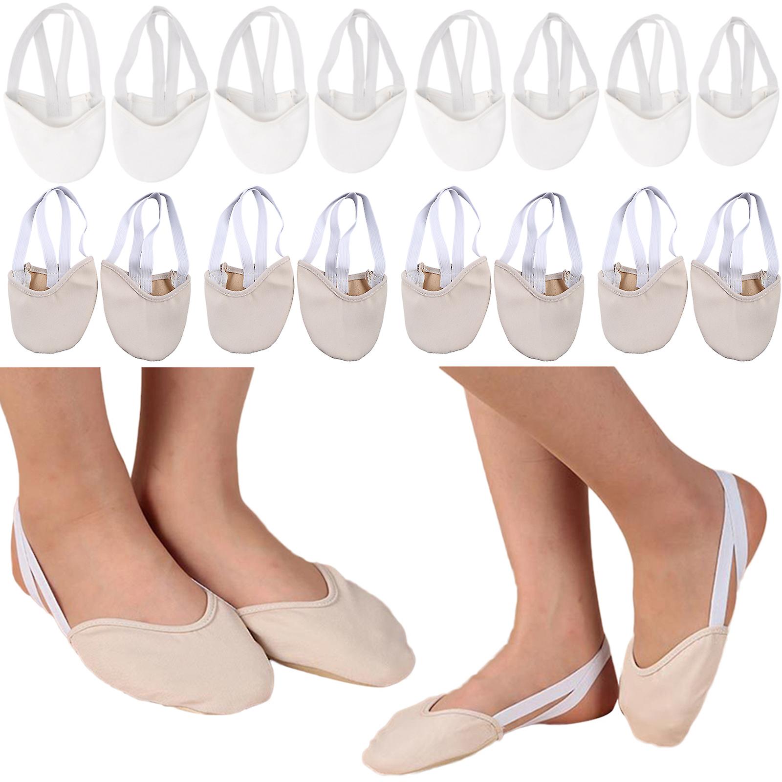 Half Faux Leather Sole Ballet Pointe Dance Shoes Rhythmic Gymnastics ...