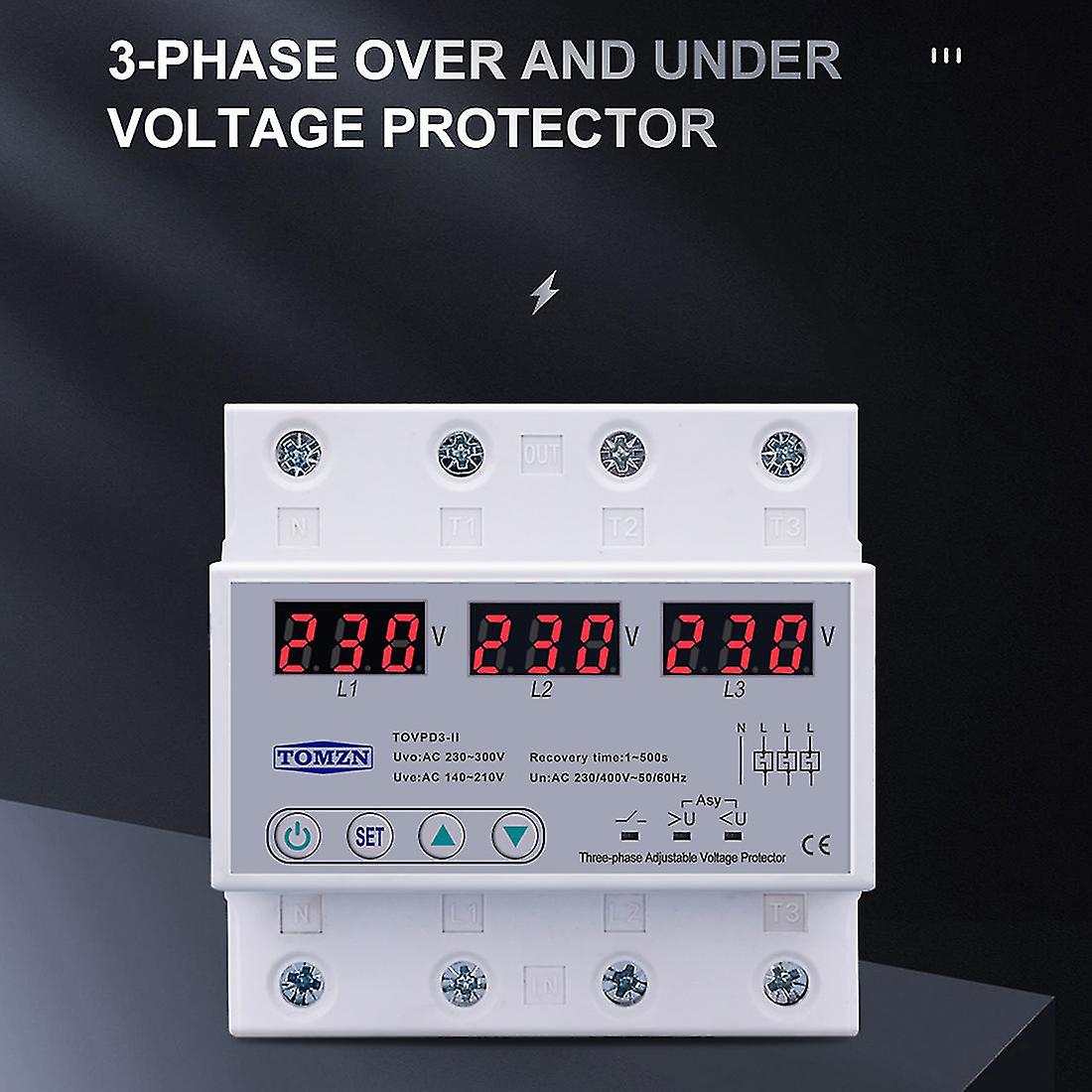 Three Phase Adjustable Over And Under Voltage Protector Automatic ...