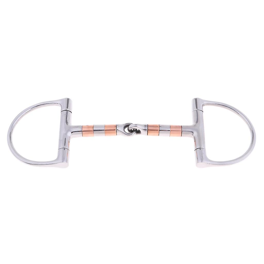 Stainless Steel Equestrian 5" Mouth D-ring Snaffle Bit with Copper Rollers | Fruugo UK