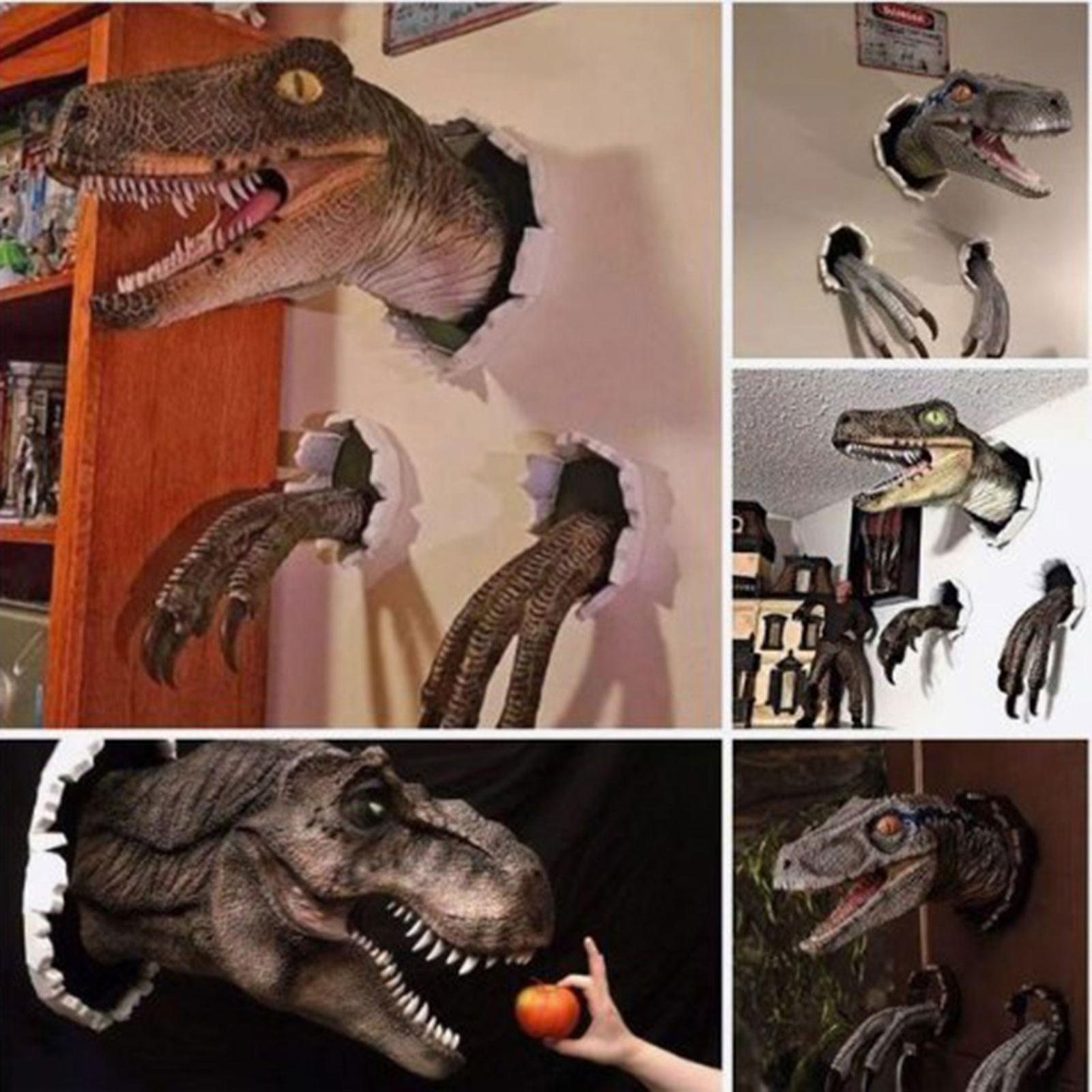 Dinosaur Wall Mounted Head for Kids,3D Wall Mount Dinosaur Bust ...
