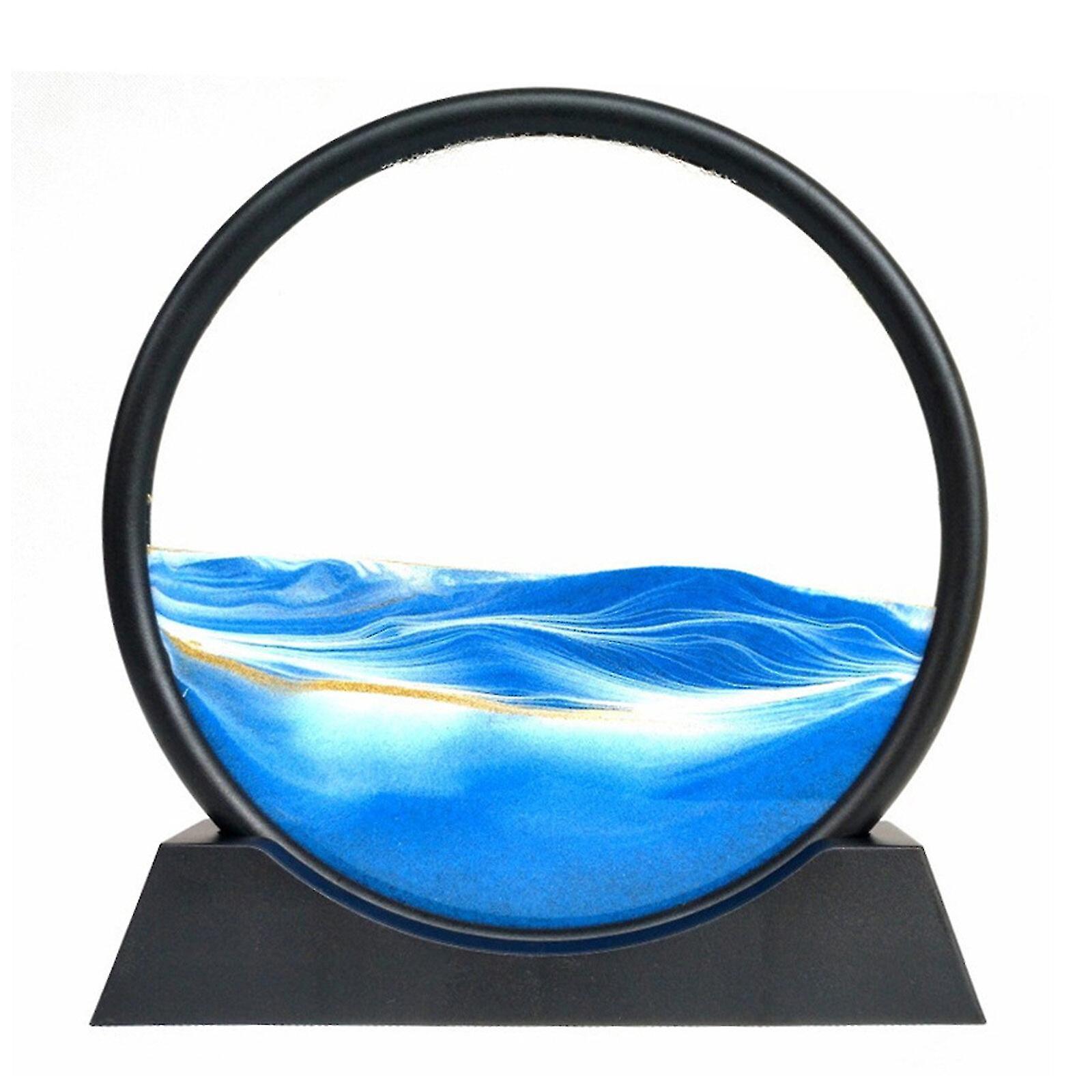 3D Moving Sand Art Picture Sandscapes in Motion Round Glass - 3D Deep ...