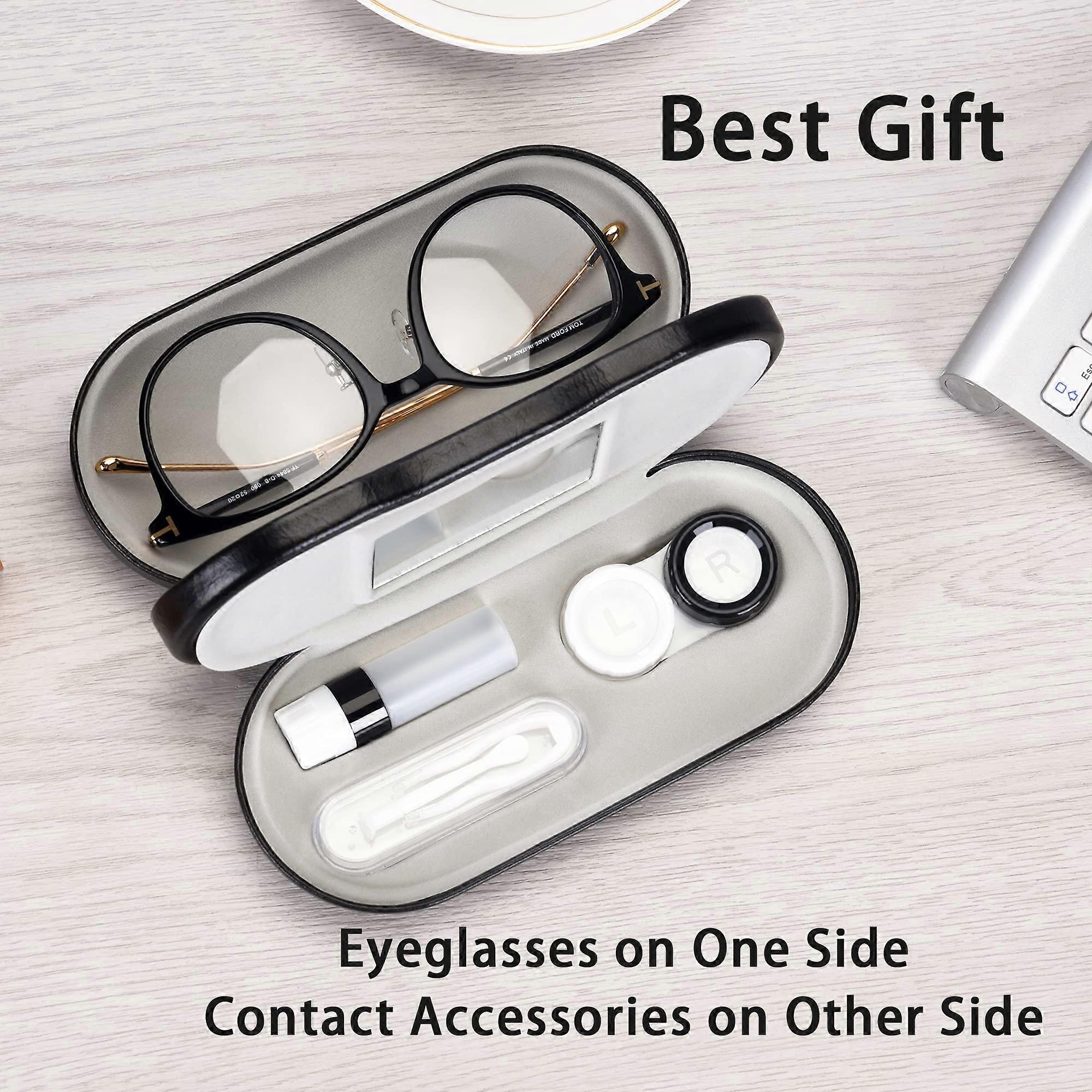 2 in 1 Double Sided Portable Contact Lens Case and Glasses Case,Dual ...