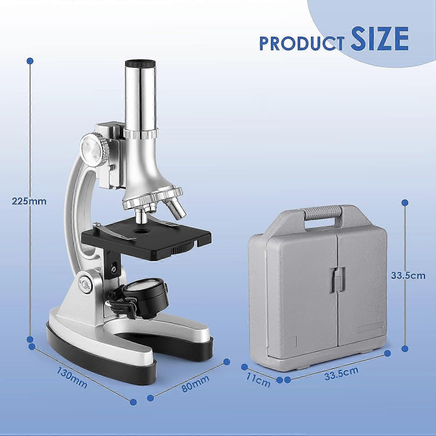 Microscope 300X-600X-1200X Monocular Microscopes with Metal Arm ...