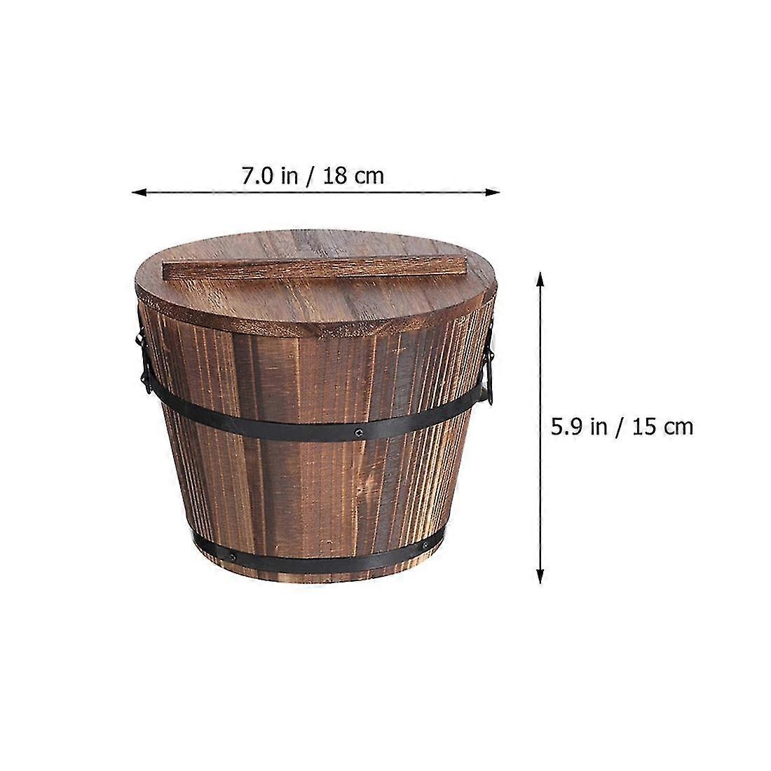 Wooden Rice Bucket Korean Bibimbap Bucket Japanese Cuisine Sushi Bucket ...