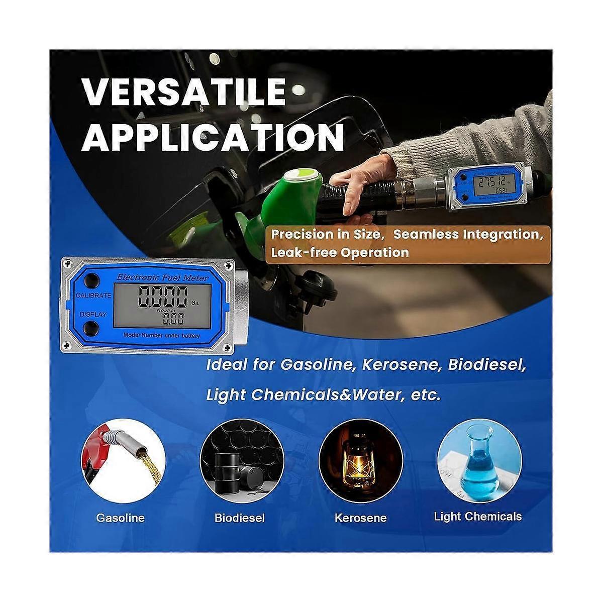 Flow Meter 3/4 Inches - Waterproof Digital Flow Meter Aluminum Alloy ...