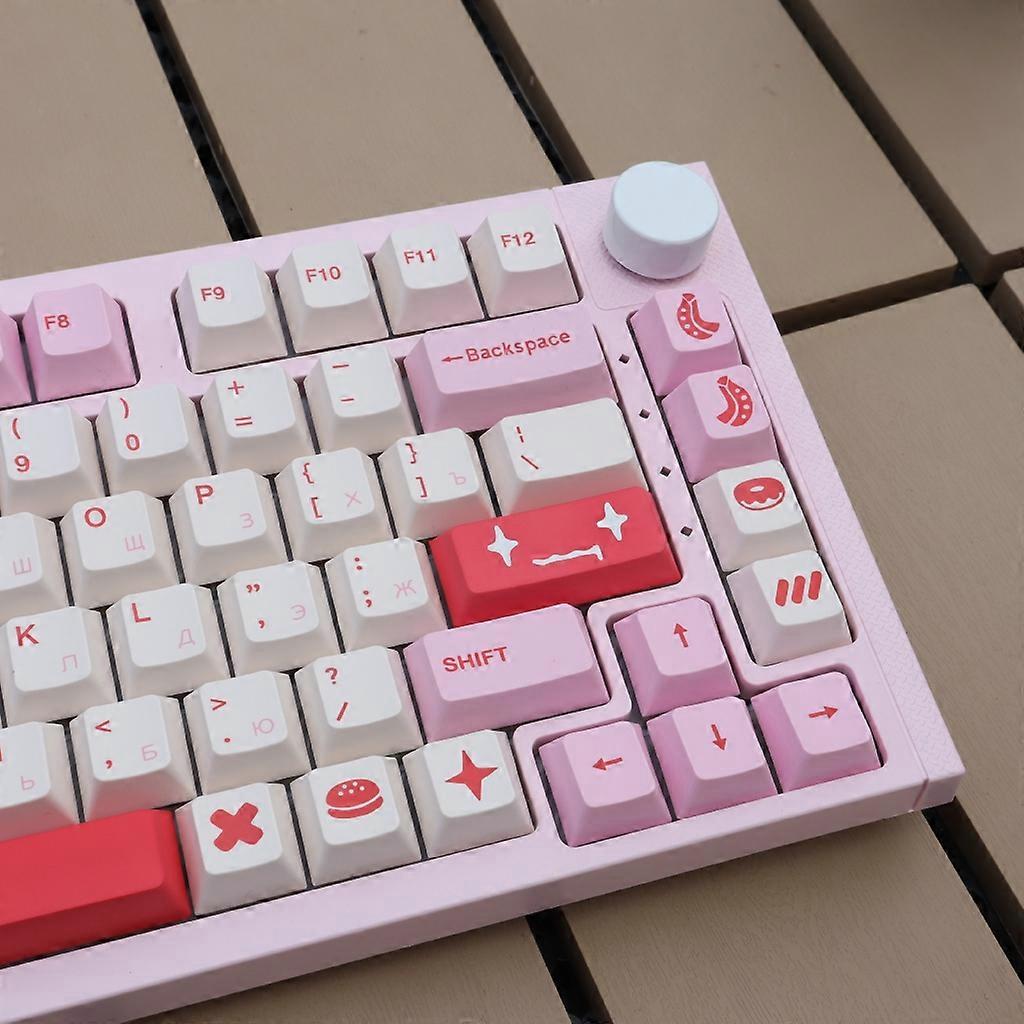 133Keys Keycaps CherryProfile Keycap PBT Pink RIM Theme for Girls Game ...