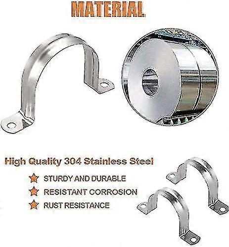 15 Pcs 60mm Pipe Clamp 304 Stainless Steel U Type Pipe Clamp Fixing ...