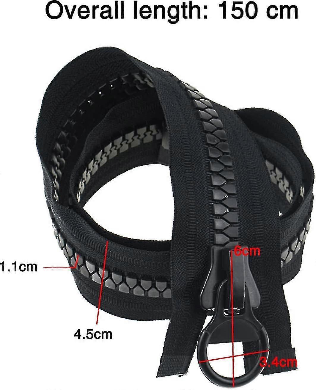 Double Open Super Large Plastic Zipper Black Teeth Heavy Duty Zippers ...