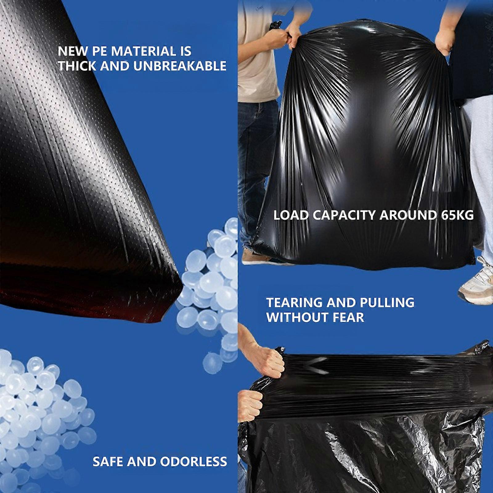 Extra Large Garbage Bag Heavy-duty 50 Bags 50-60 Gallon Large Black ...