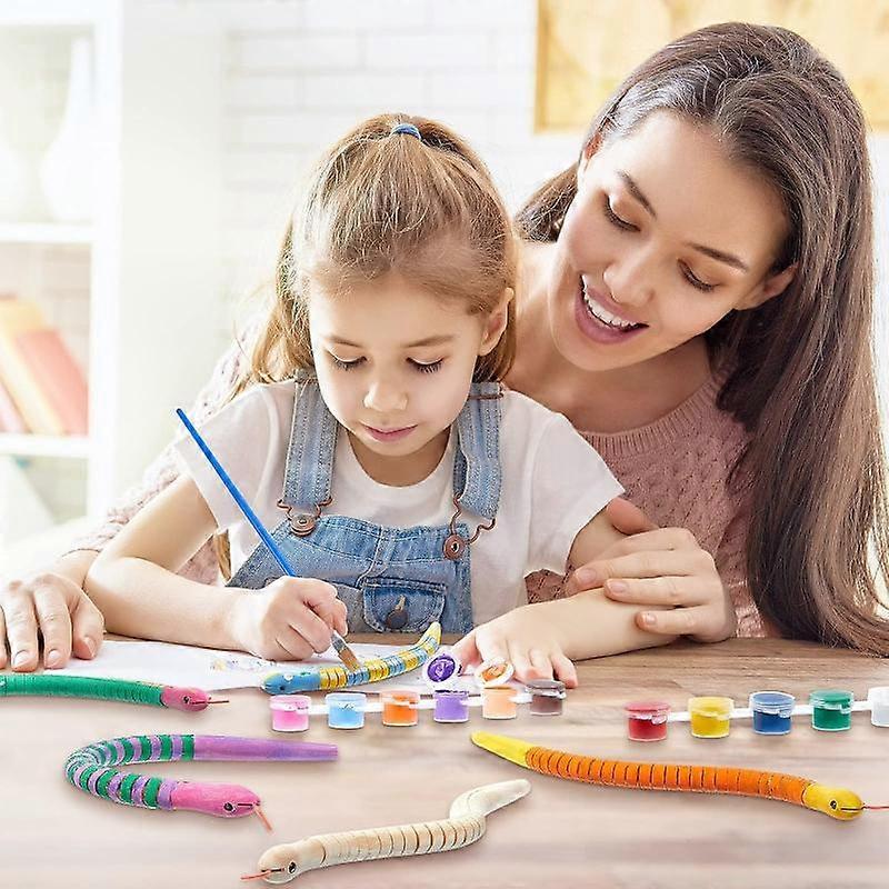 10 Pieces 12 Inch Wooden Snakes Unfinished Wooden Wiggly Snakes Jointed ...