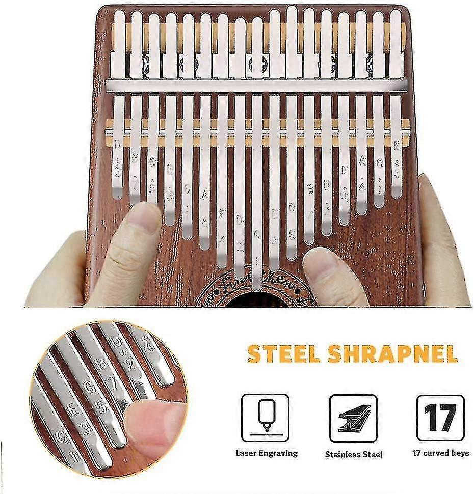Kalimba Thumb Piano 17 Key Finger Piano With Tuning Tool And Carry Bag ...