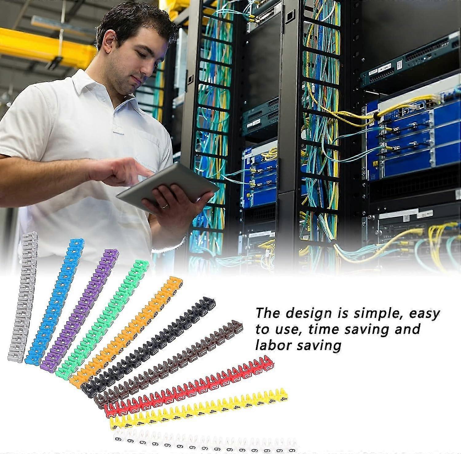 Cable Marker, 0-9 Coded Clip-on String Wire Marking, Plastic Cable ...