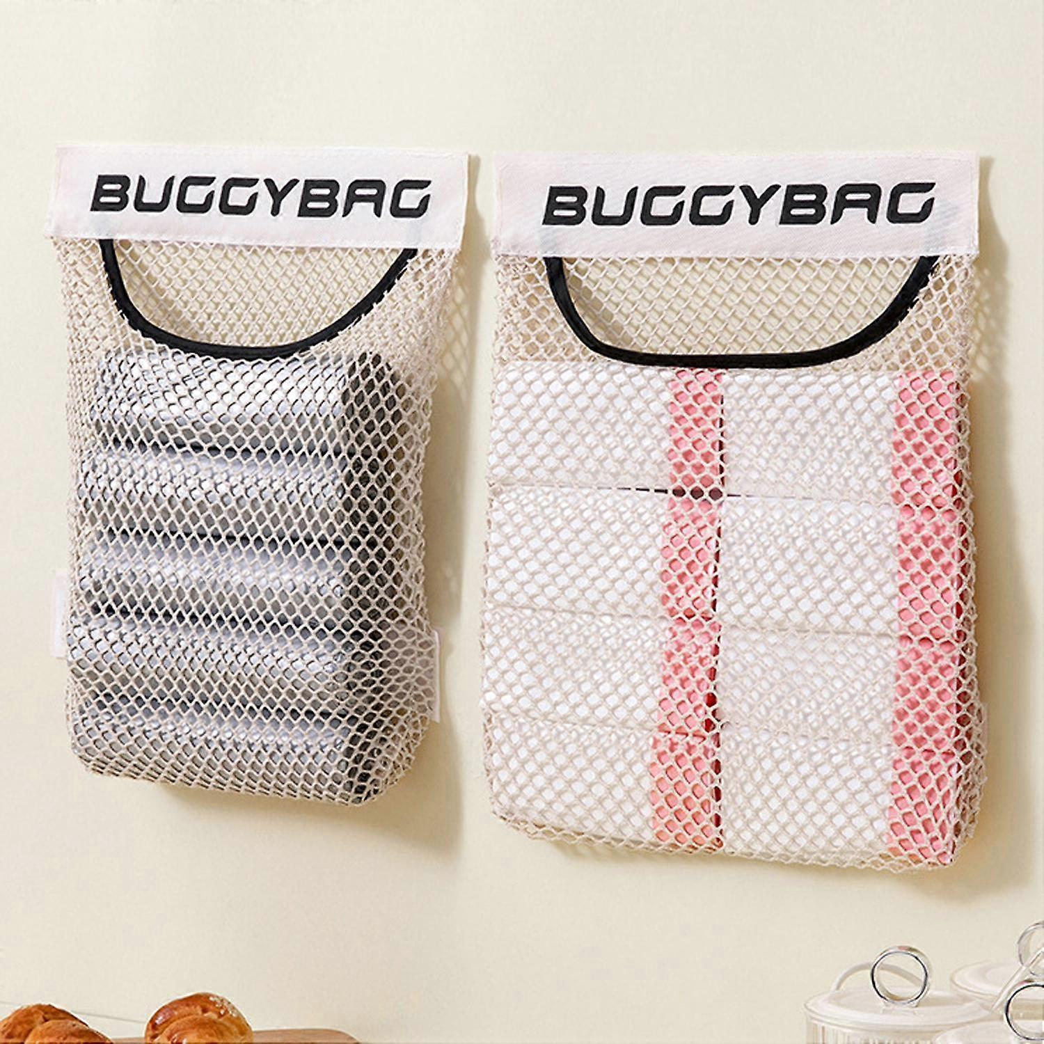 Hanging Mesh Kitchen Storage Bag Reusable Mesh Net Bag with U-Shaped ...