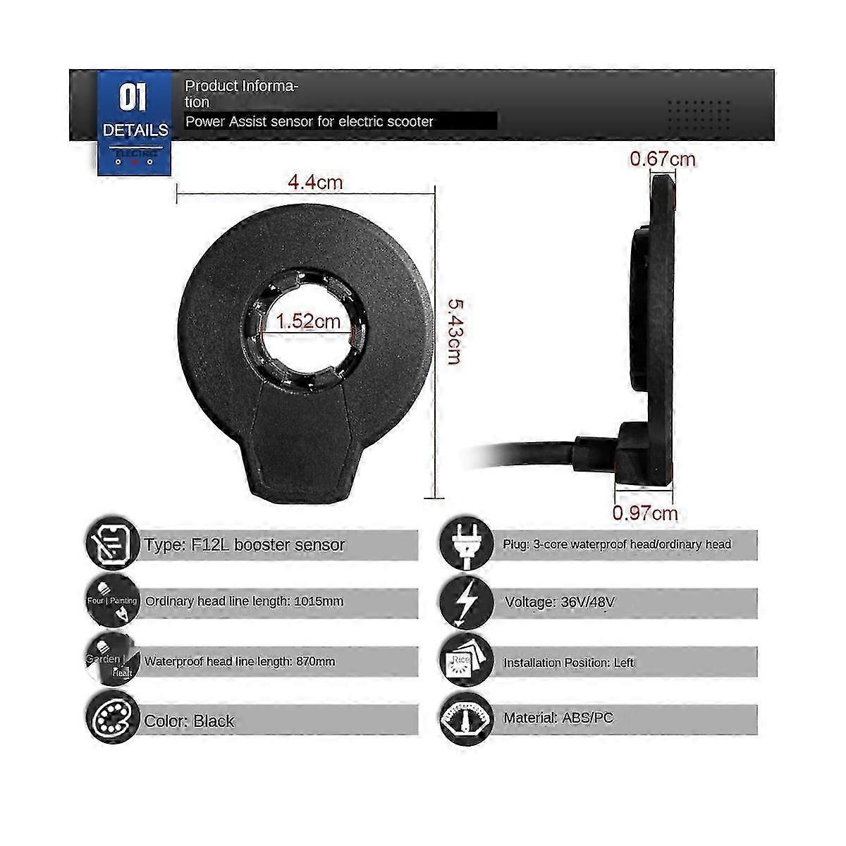Electric Bicycle Pedal Sensor F12l Speed Pedal Dual Pas Sensor Parts ...