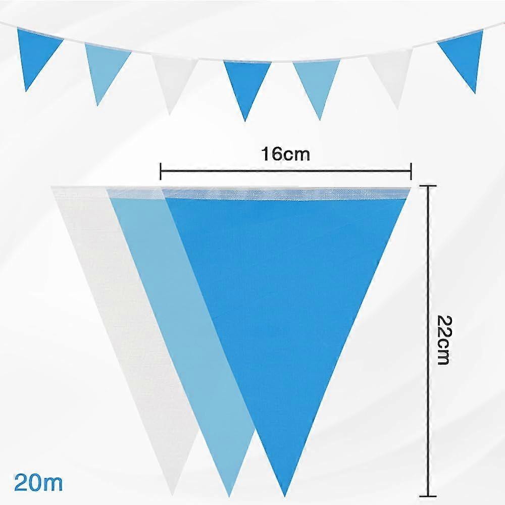 66ft Bunting Banner - Blue and White Reusable Flags for Party | Fruugo UK