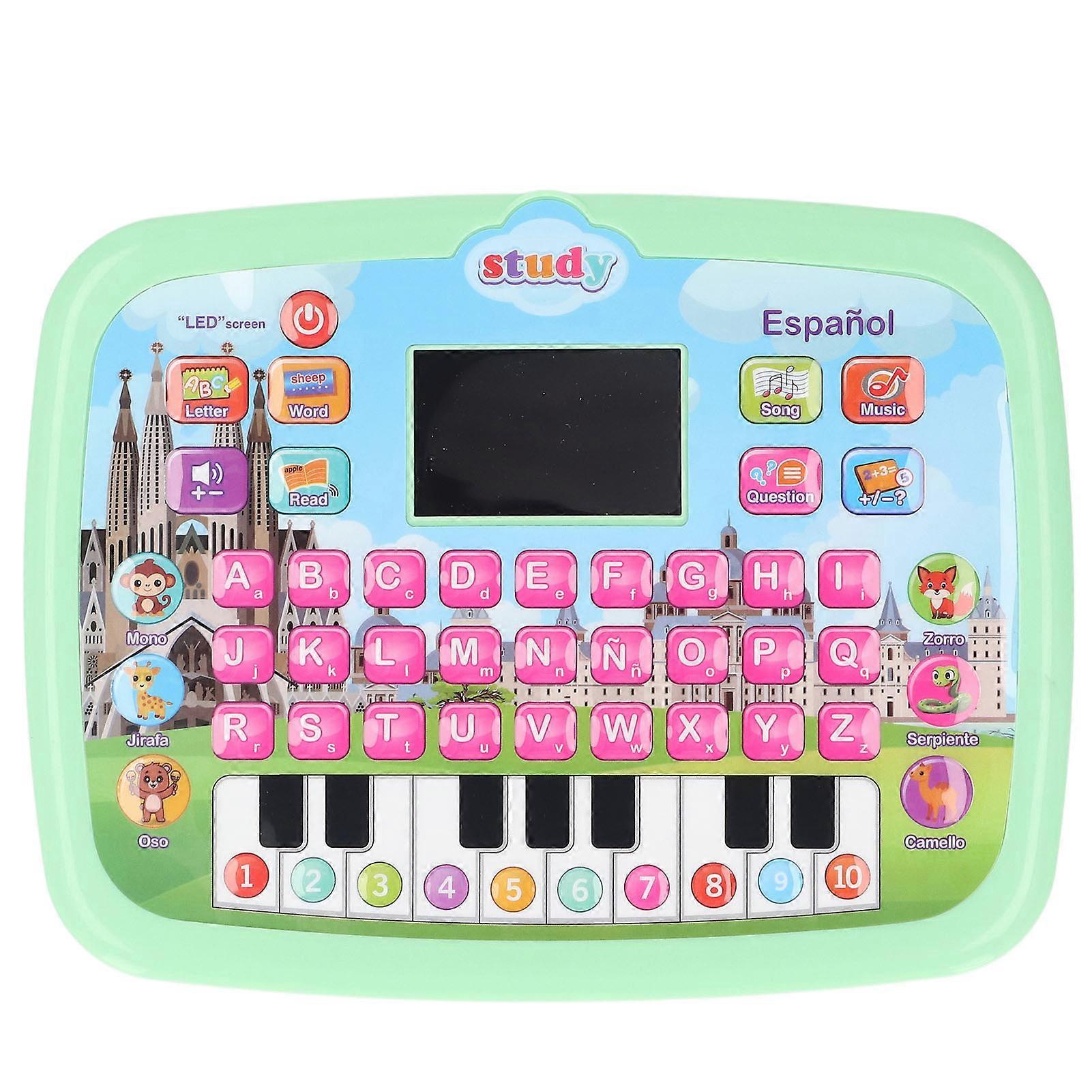 LED Spanish Learning Tablet for Toddlers Early Education Alphabet Words ...