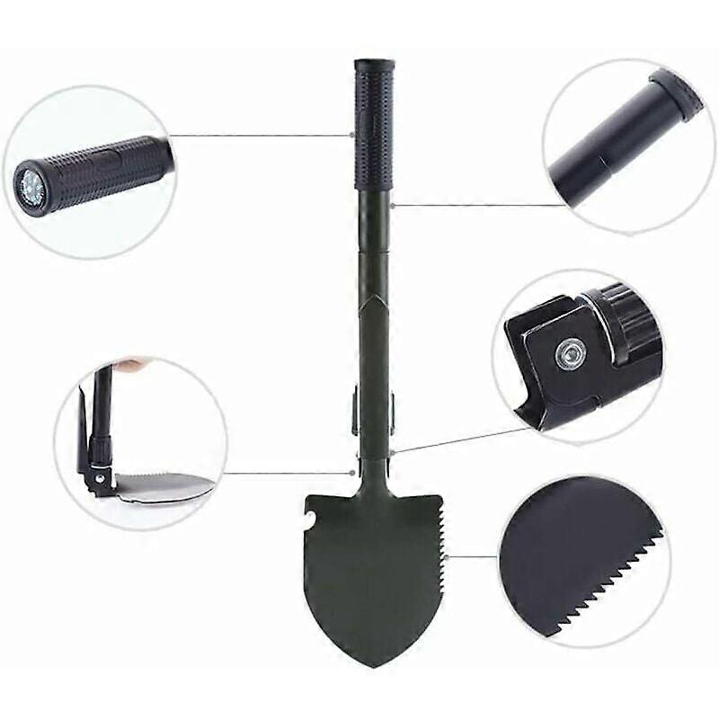Outdoor Tool Military Folding Shovel, Survival Gear Multi-Function High ...