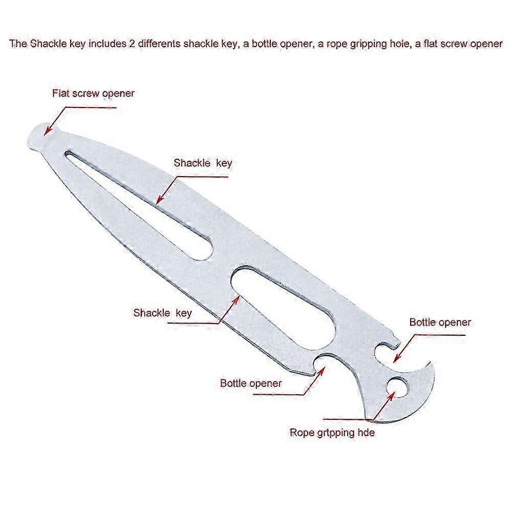 Stainless Steel 316 Boat Deck Key Shackle Key Multi-Tool Screw Driver ...