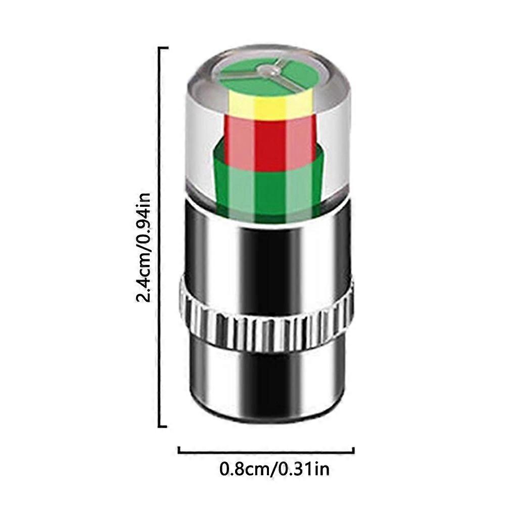 4PCS Car Auto Tire Valve Caps with Pressure Alert, Tire Pressure ...