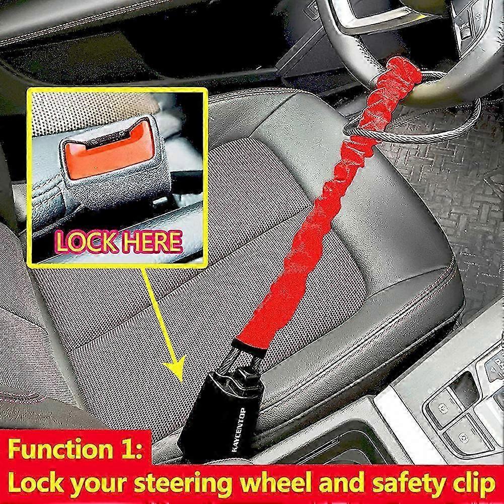 Universal Car Steering Wheel Lock - Heavy Duty Anti-Theft Device with ...