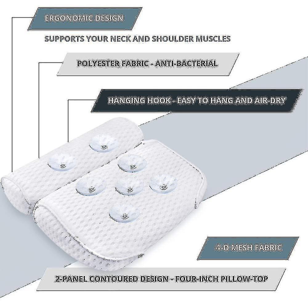 Badepude Spa badekar Ergonomisk til badekar Nakke hoved skulderpuder ...