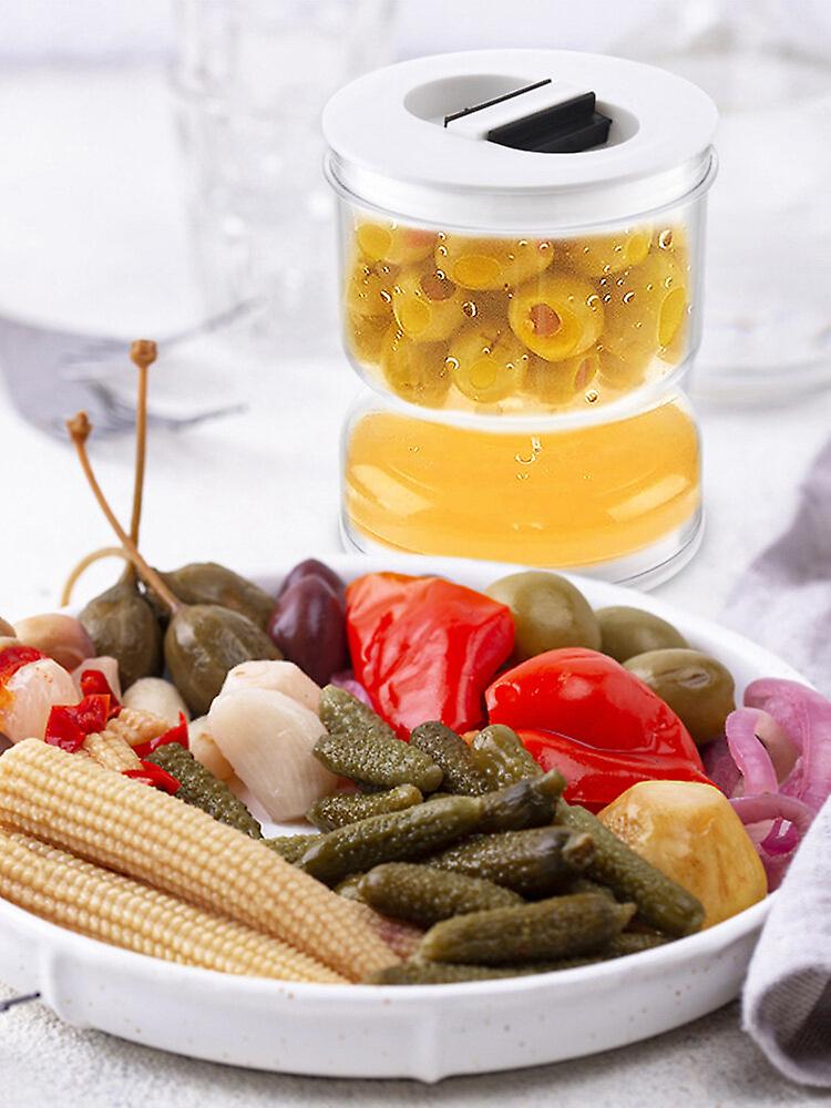 100% New,Hourglass Can Dry And Wet Separate Container Olives Food ...