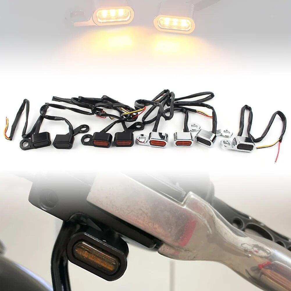 2pcs Motorcycle Mini Led Turn Signal Light Handlebar Blinker Indicator ...