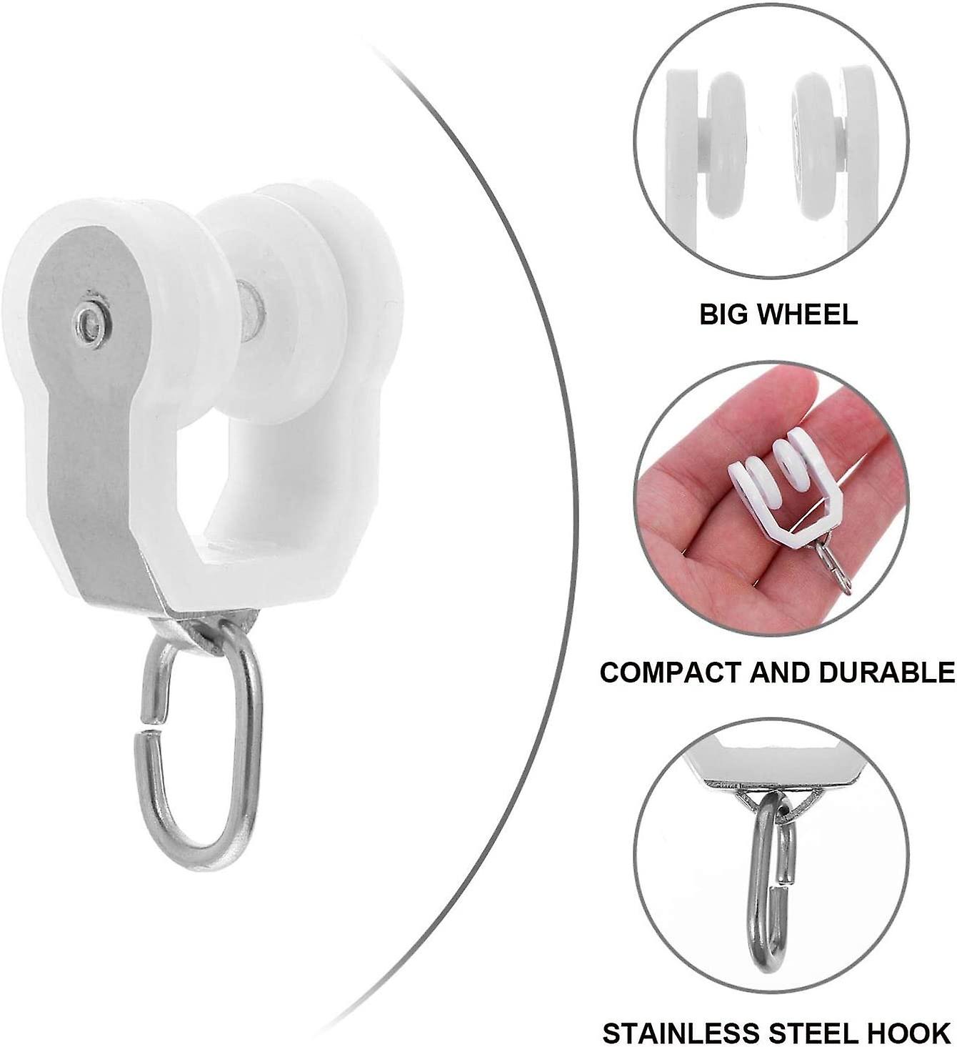 10 Pieces Plastic Curtain Track Carrier Slide Roller Curtain Track ...