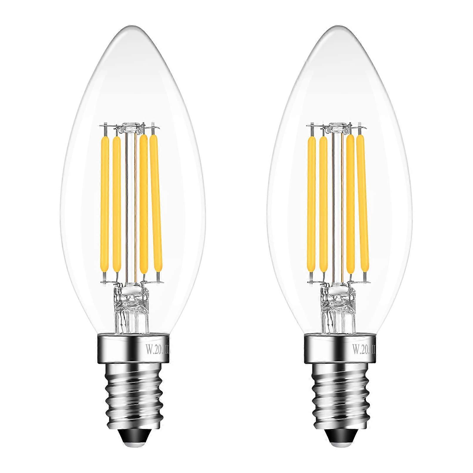 4W LED Candle Light Bulbs Warm White 2700K-Small Screw Candle Light Bulb-4W Equivalent 40w-Pack ...