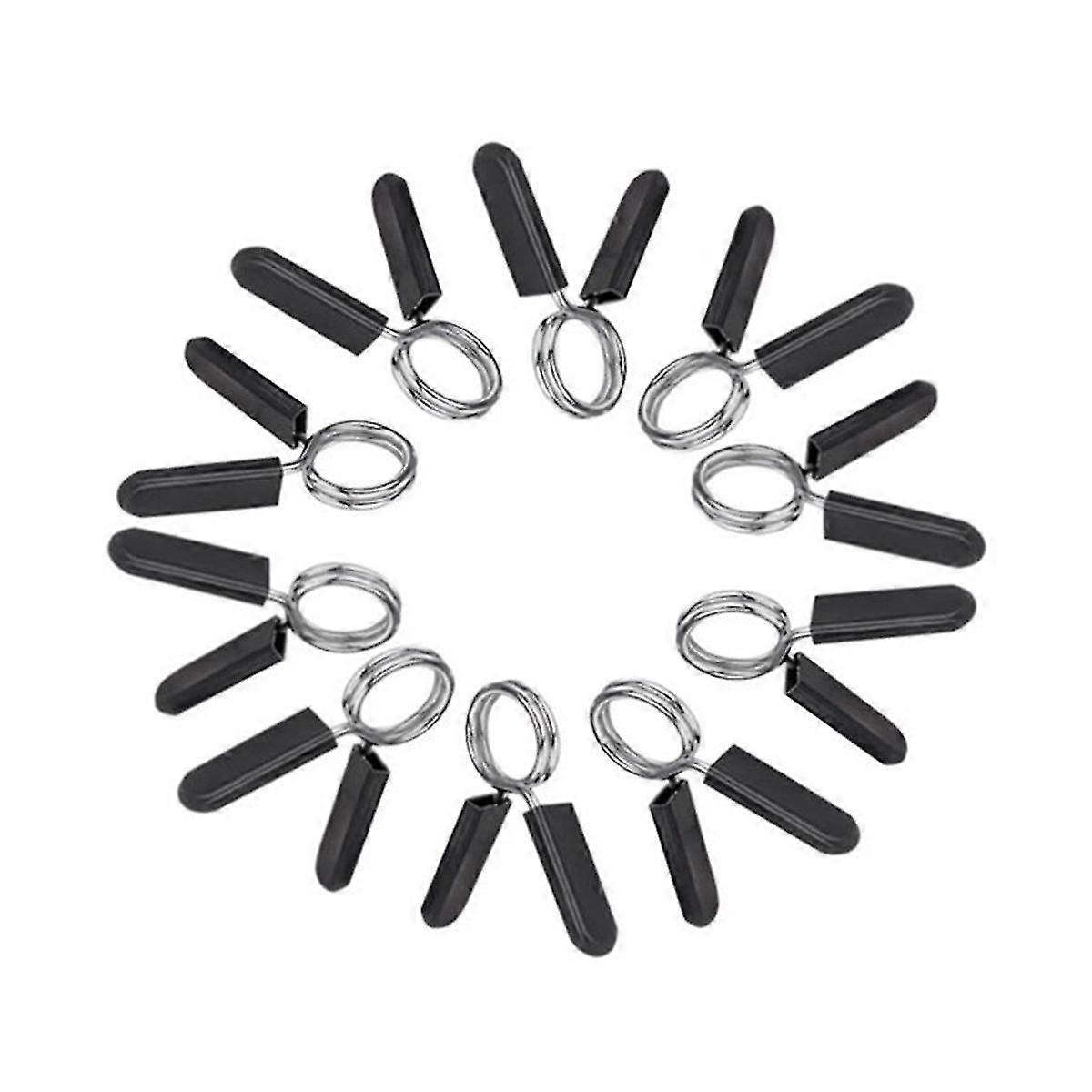 10-Pack Barbell Clamps compatible Standard Barbells, Spring Lock Rings ...