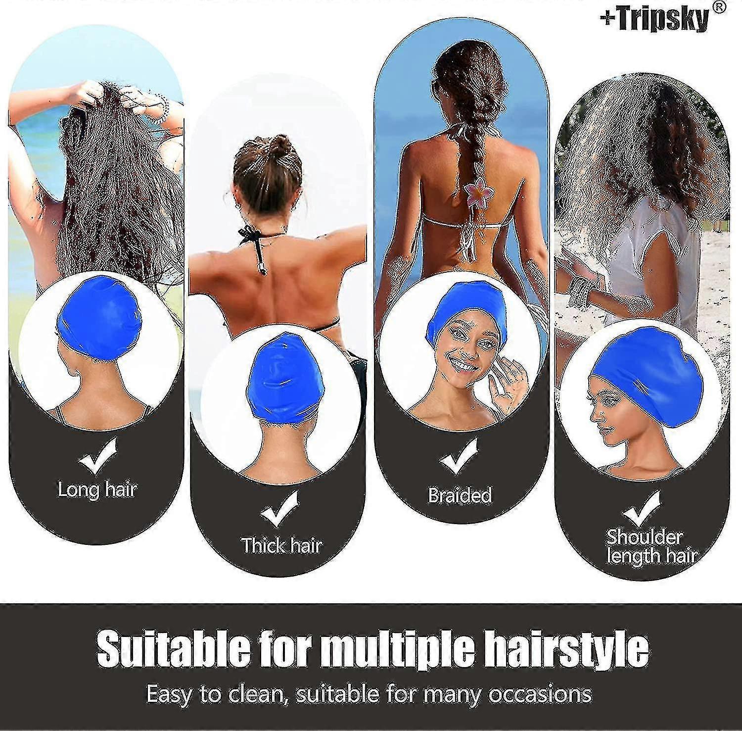 Extra Large Silicone Swim Cap For Long Hair Braids And Dreadlocks,waterproof Silicone Swimming ...