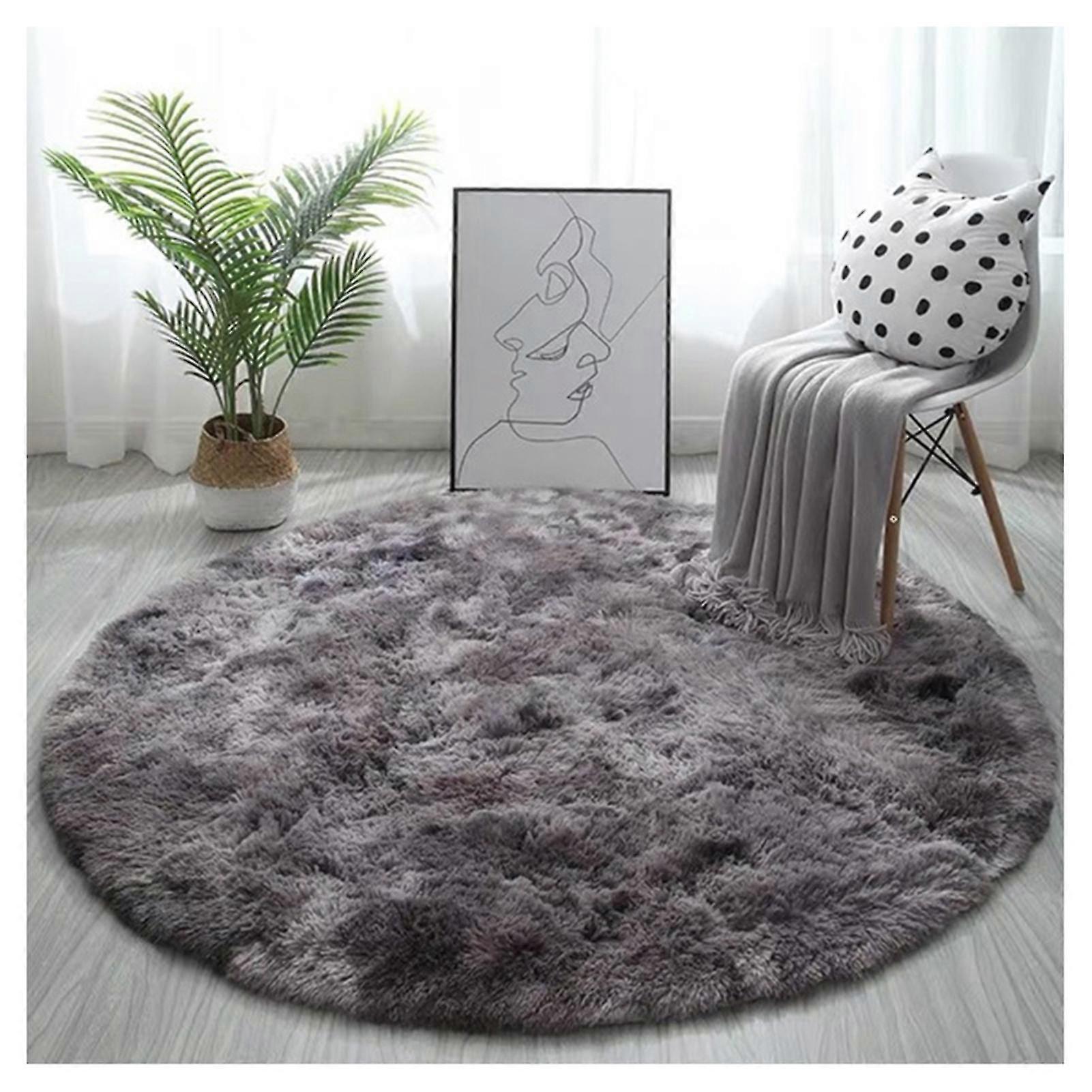 Soft Area Rug Fluffy Round Rug Shaggy Circular Rug For Bedroom Living ...