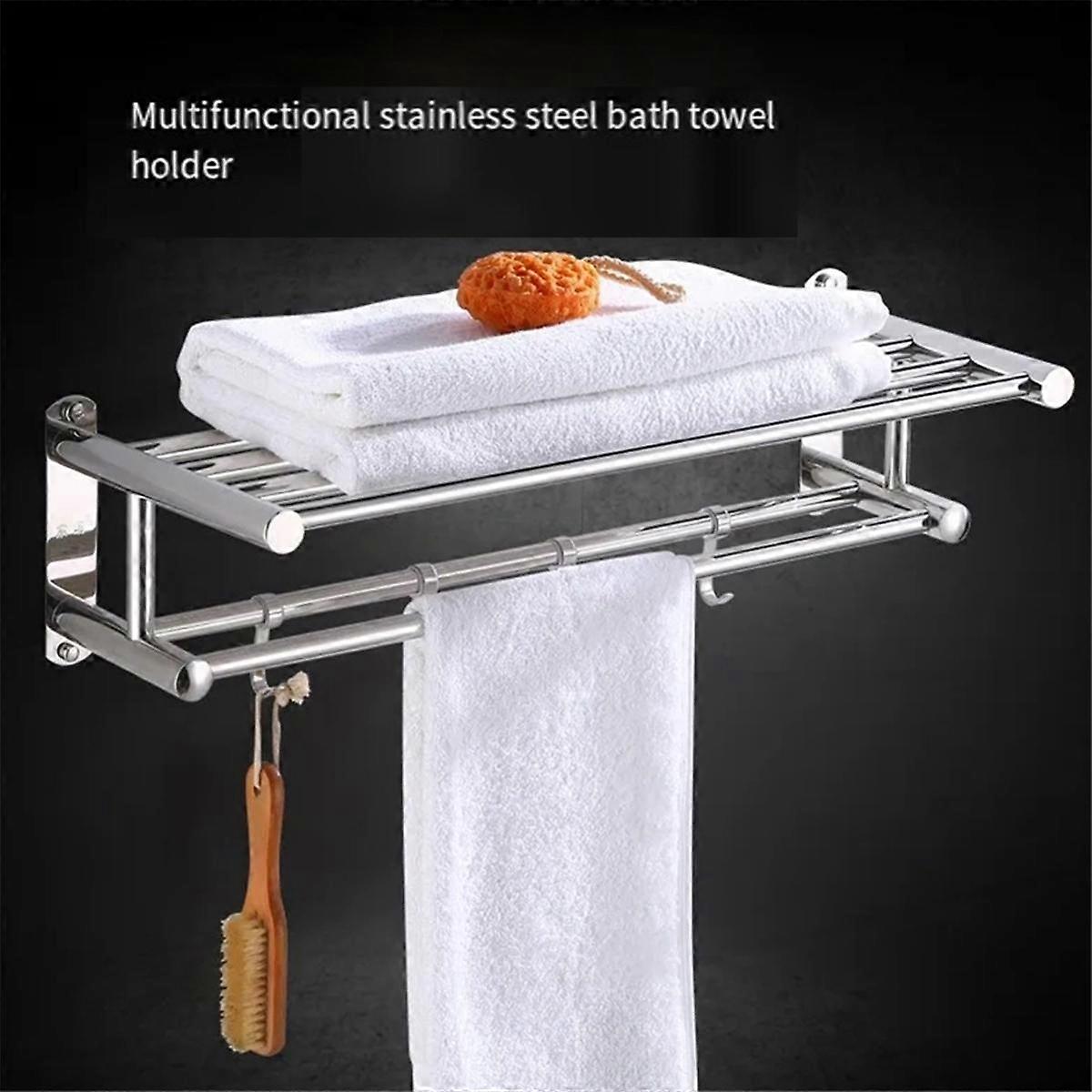 Stainless Steel Bathroom Towel Rack, Storage and Organization Wall ...