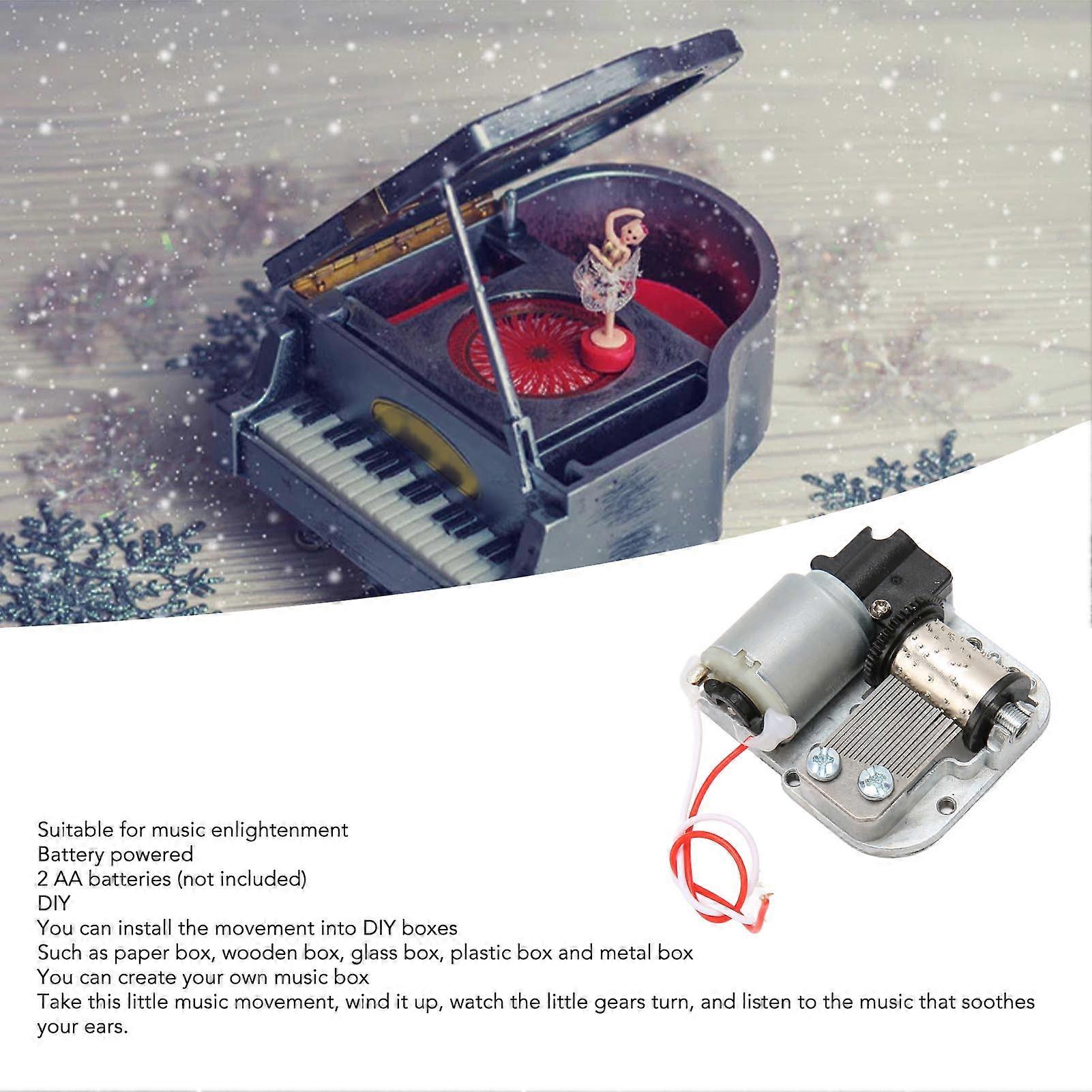 18 Note Musical Mechanism Movement Battery Powered Stress Relief DIY ...