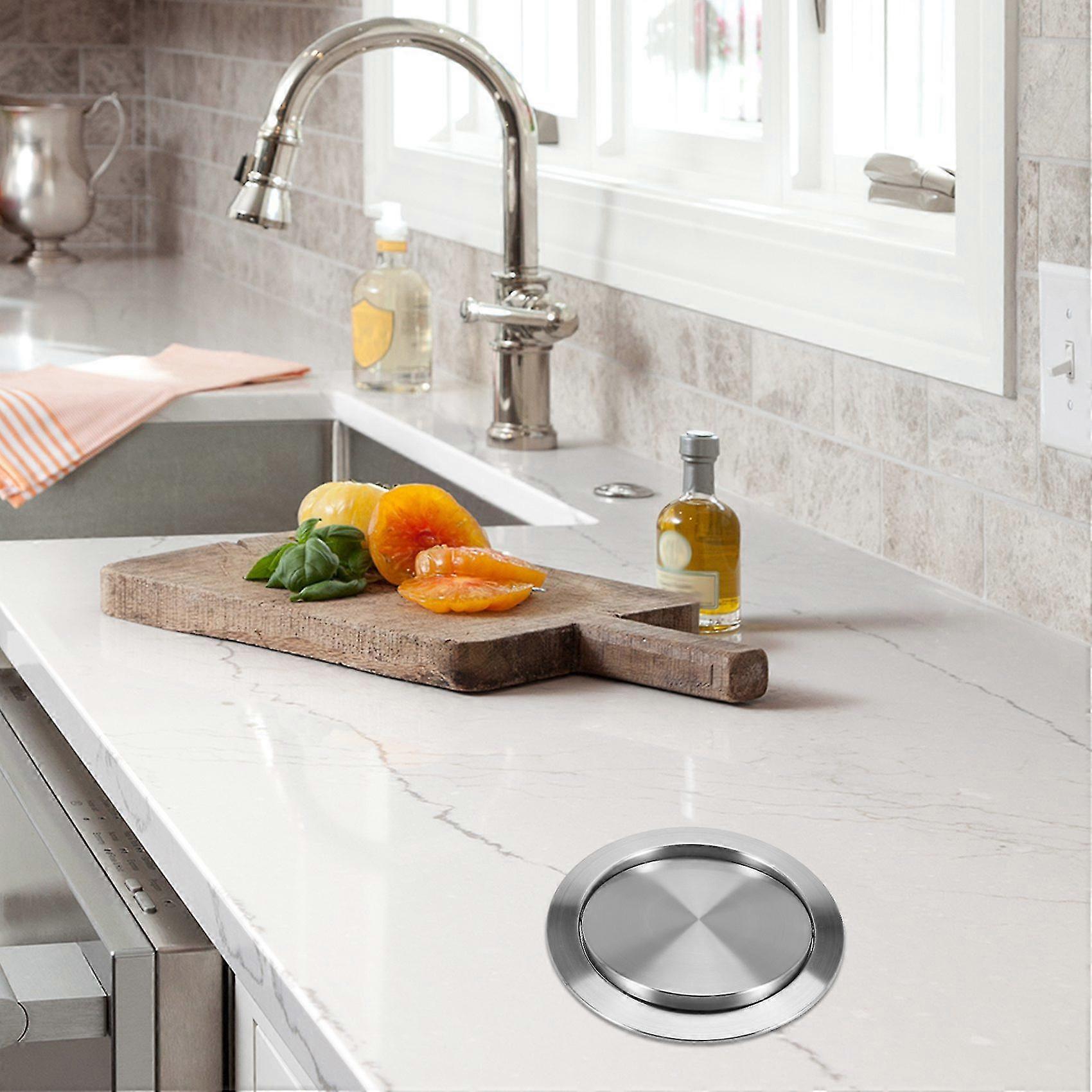 Trash can cover, recessed countertop built-in trash chute round cover ...