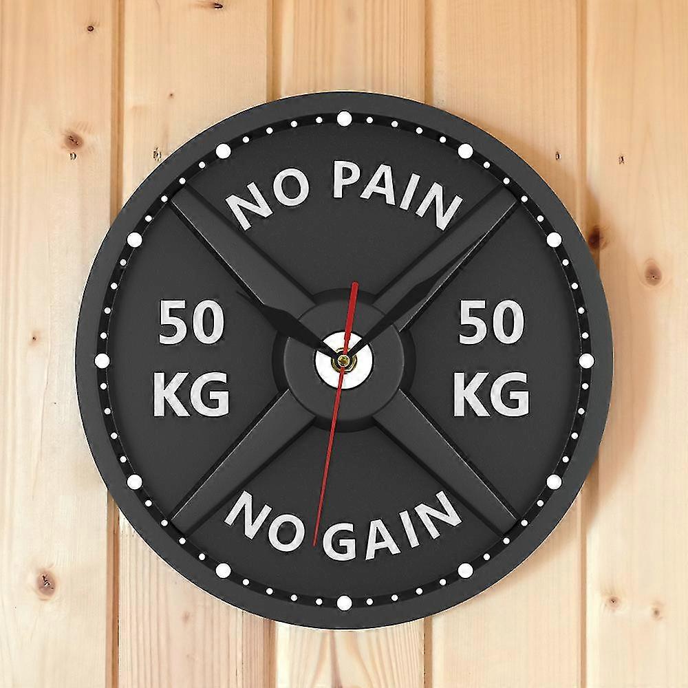 Barbell Weight Plate Fitness Wall Clock 10 Inch Round Wall Clocks ...