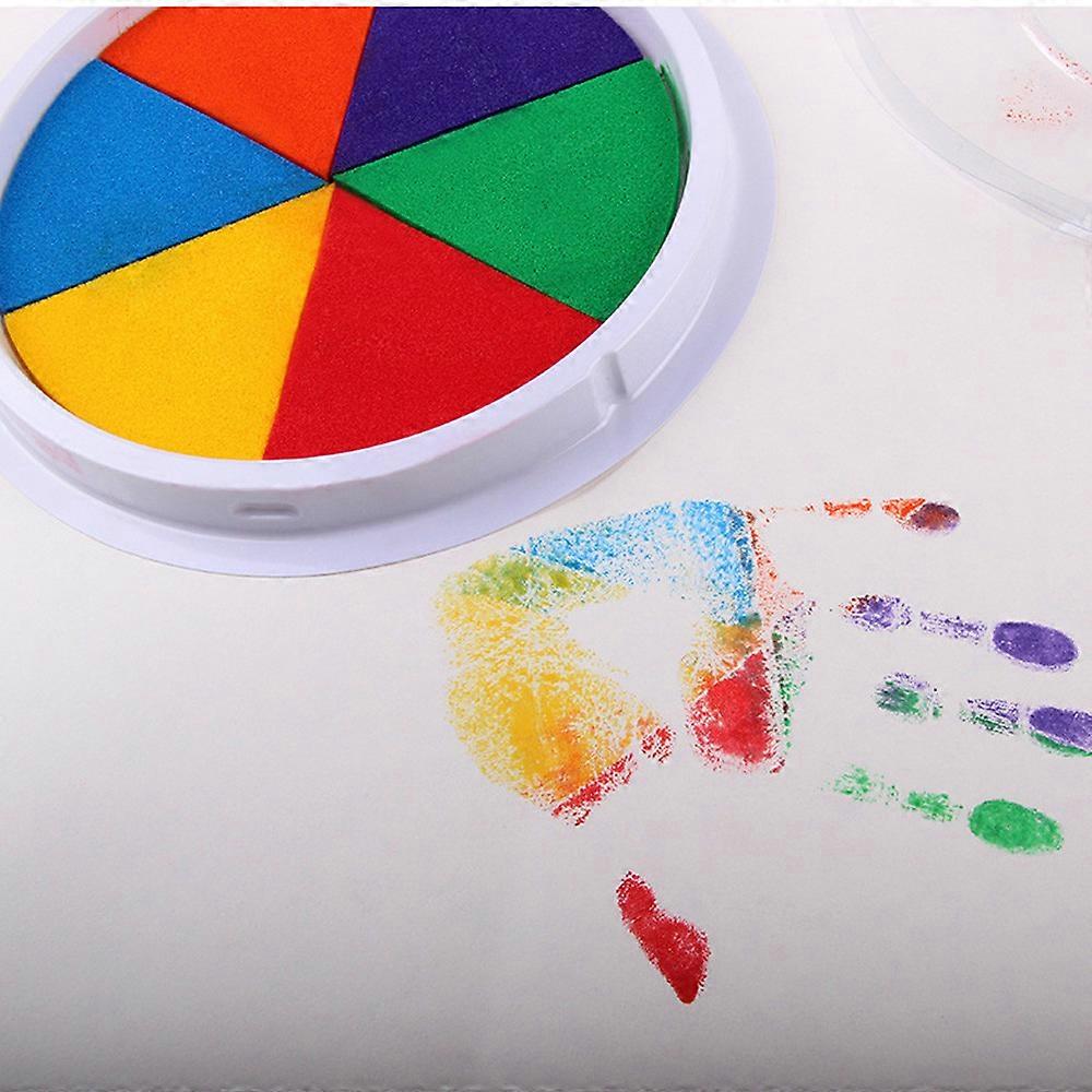 6 Colors DIY Ink Pad Finger Painting Cardmaking Large Round For Kids ...