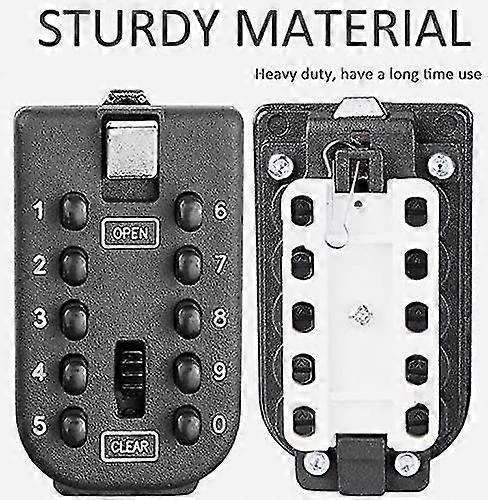 Key Lock Box For Outside Wall Mount, Waterproof Spare Key Storage Box ...