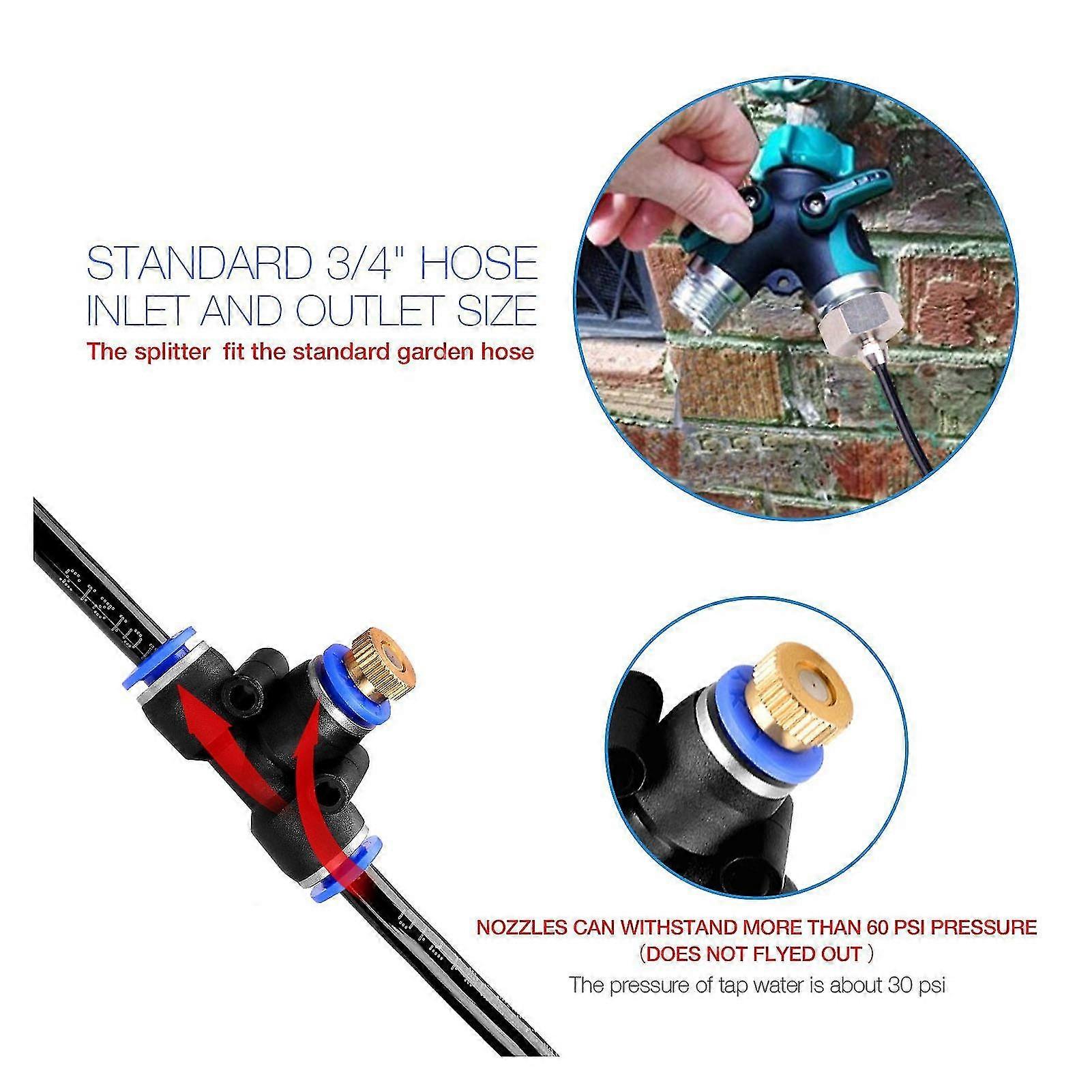 Misting Cooling System Kit 26.2ft(8m) Misting Line Diy Outdoor Mist ...