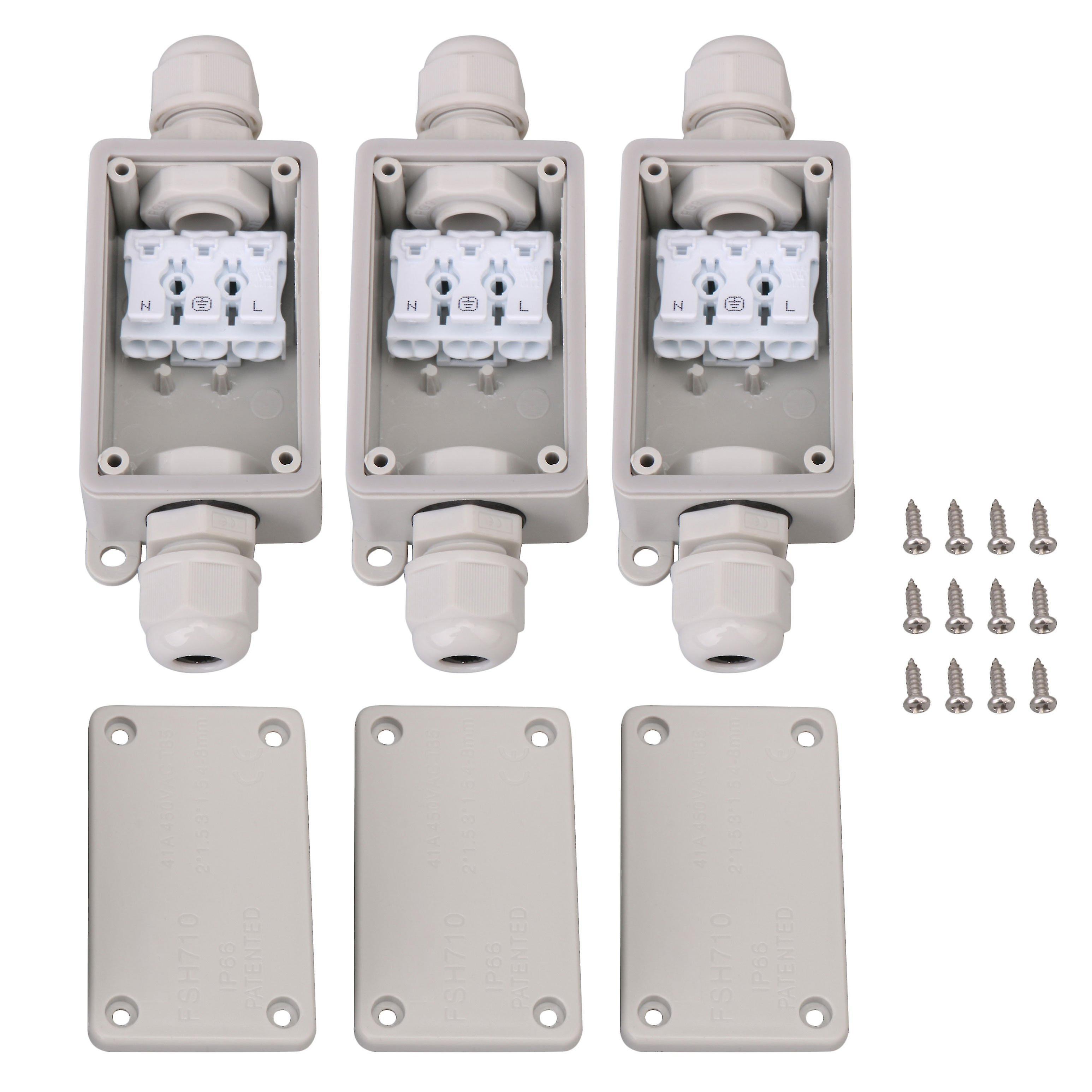 Wire terminals connectors 3 pcs plastic outdoor p02-3 terminal ip66 ...