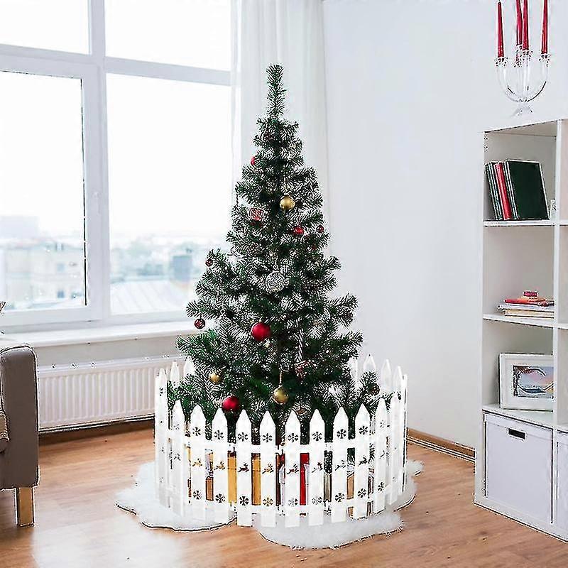 19pcs Christmas Tree Fences, White Picket Fence Border Xmas Tree ...