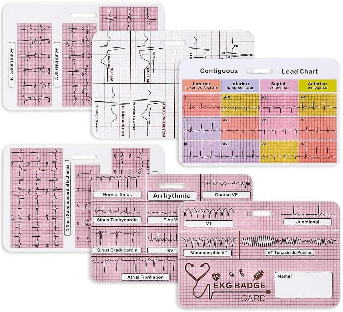 3.542.36 inchLisol ECG-badgekaart, cardiale badge Buddy ECG-tariefkaarten, telemetriekaart met ...