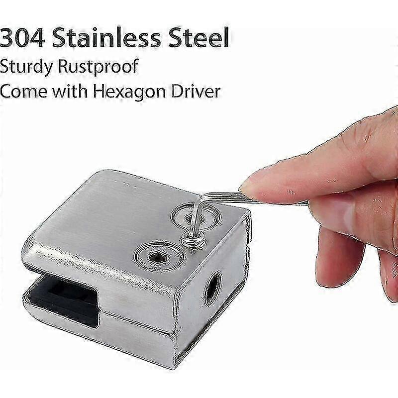 16 Pack 304 Stainless Steel Glass Clamps -square Glass Clamp ...